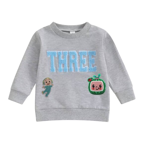 boutique | Shirts & Tops | Cocomelon Sweater Third Birthday Long Sleeve ...